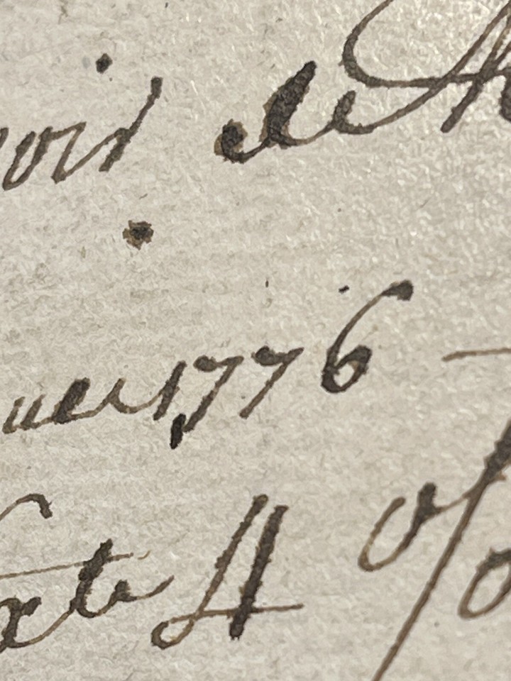Dated 1776 Revolutionary Hand Written Historic Authentic Antique ...
