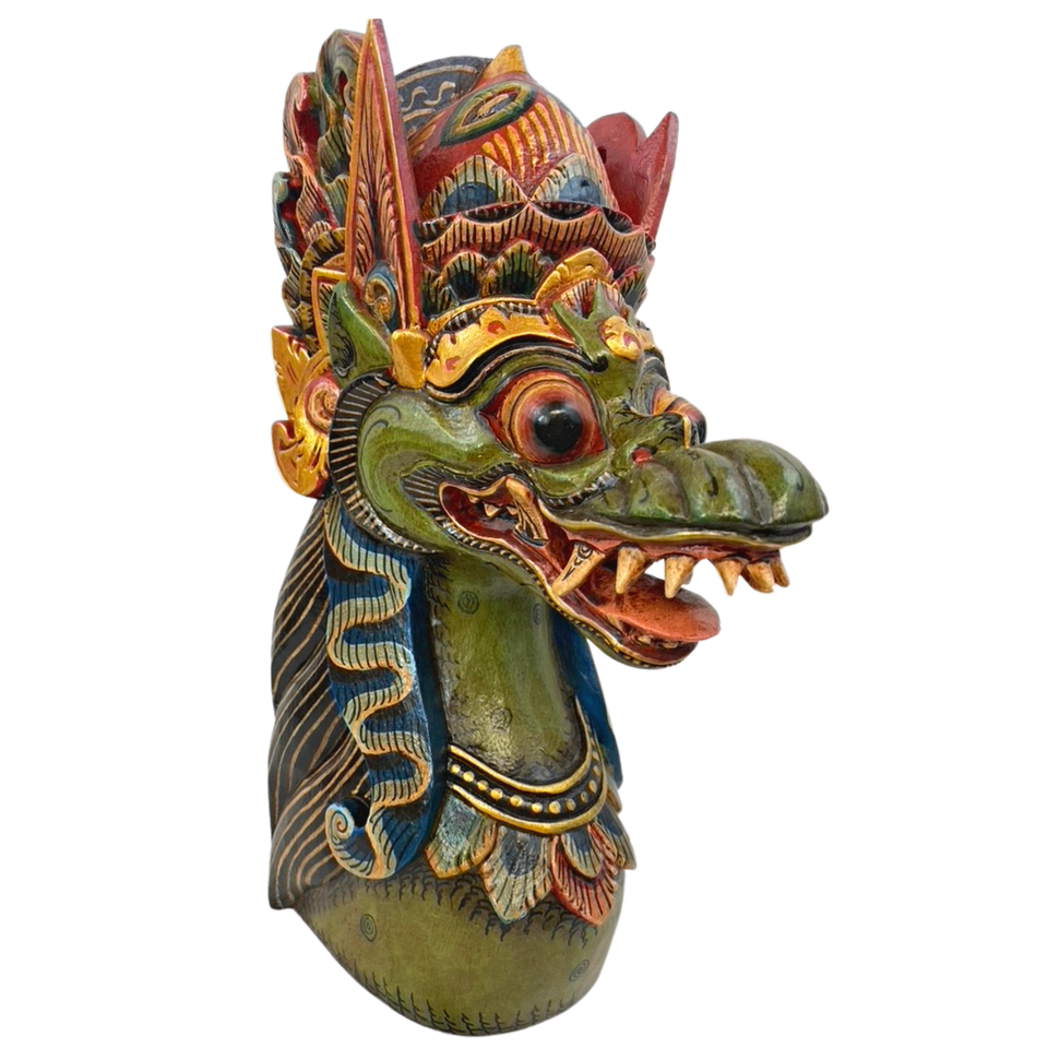 Cosmic Dragon Bust Mask Naga Busuki Statue Bali Folk Art Polychrome ...