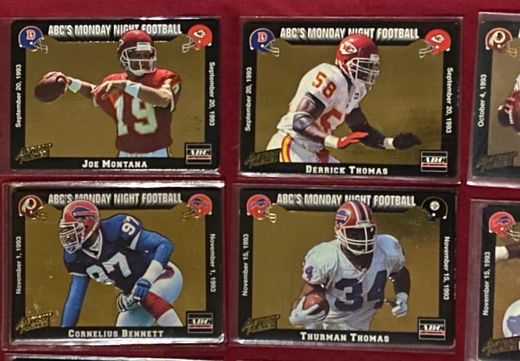Huge Lot (25) Of 1993 ABCs Monday Night Football Action Packed Cards ...