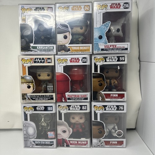 Lot of 9 New Funko Pop! Vinyl Figures Star Wars new in protective cases ...