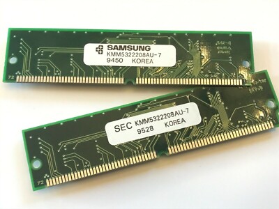 MATCHED PAIR OF 4MB 72 PIN 70NS FAST PAGE MODE NON PARITY SIMM FPM ...