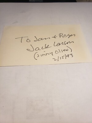 Jack Larson Signed Autograph 3x5 Index Card Jimmy Olsen Superman | eBay