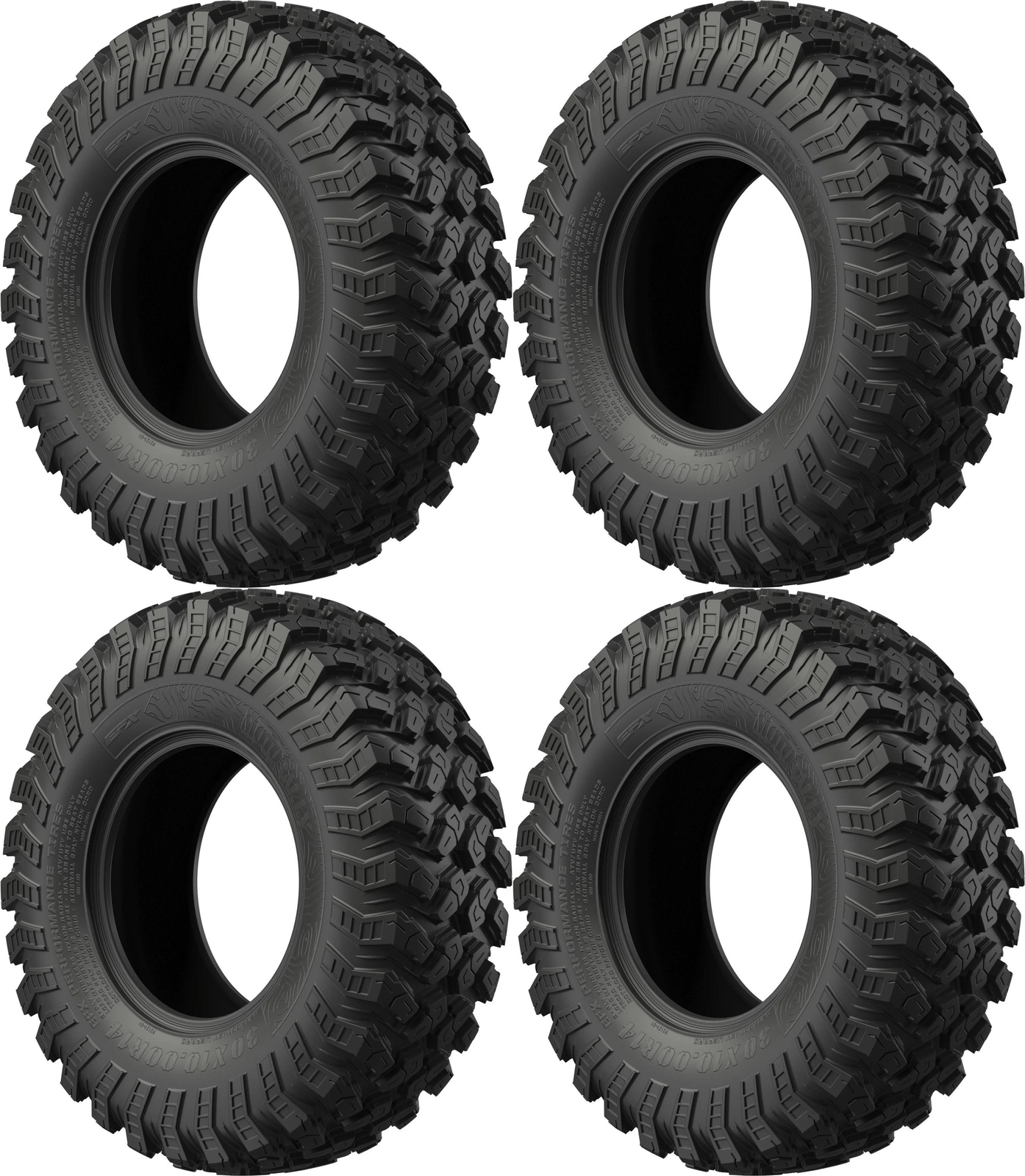Four 4 EFX MotoRally ATV Tires Set 2 Front 30x10-15 & 2 Rear 30x10-15 ...