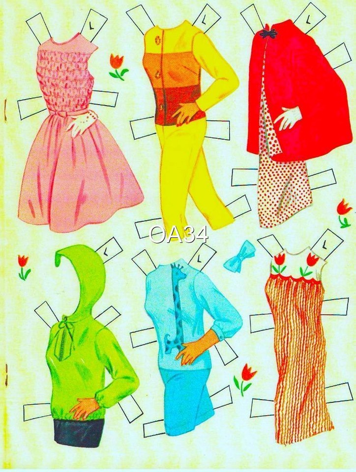 VINTAGE UNCUT 1964 SLUMBER PARTY PAPER DOLLS~#1 REPRODUCTION~NOSTALGIC ...