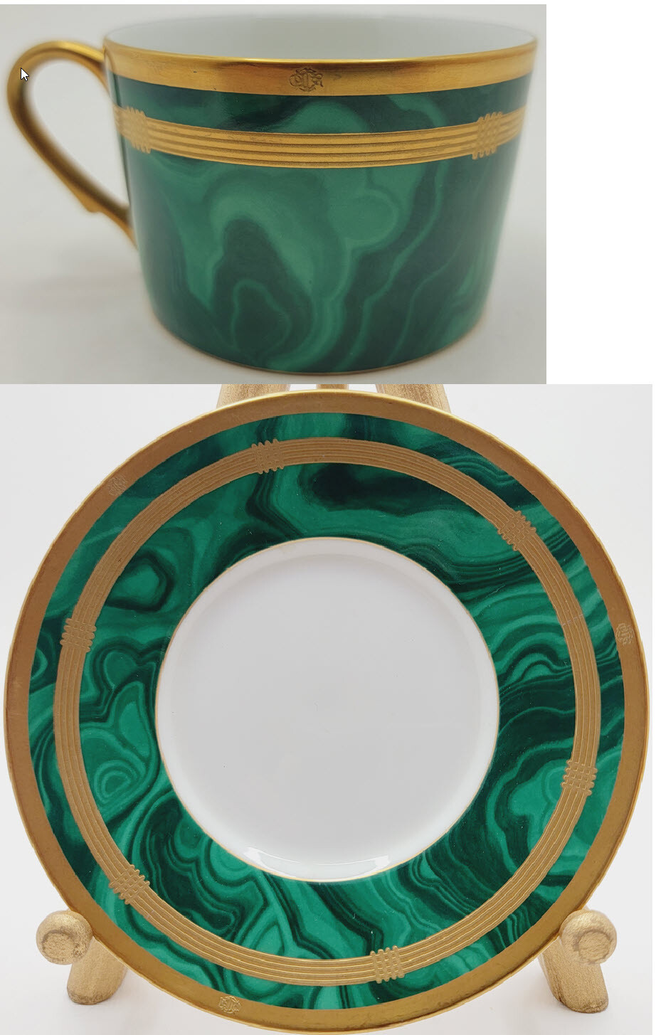 Christian Dior Gaudron Malachite Green Cup & Saucer 54985 (Each Sold ...