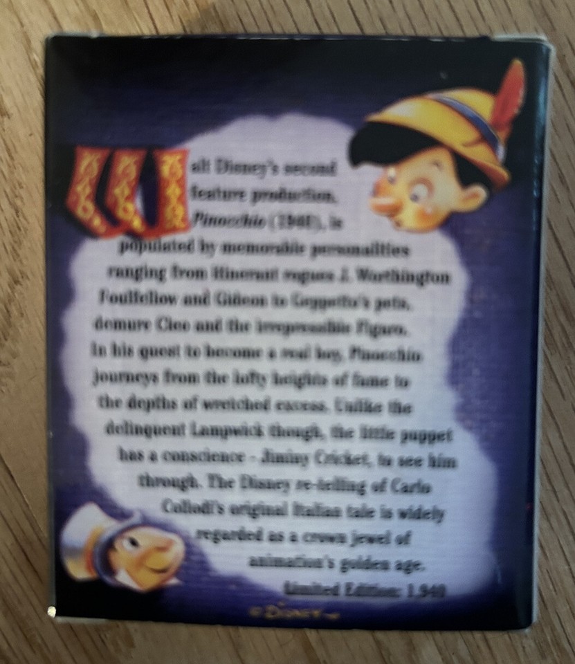DISNEY GALLERY STORE GEPPETTO FACE FROM PINOCCHIO BOXED LE 1940 PIN | eBay