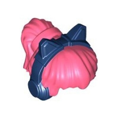 LEGO - Minifig, Hair Female, Ponytail w/ Dark Blue Cat Ear Headphones ...