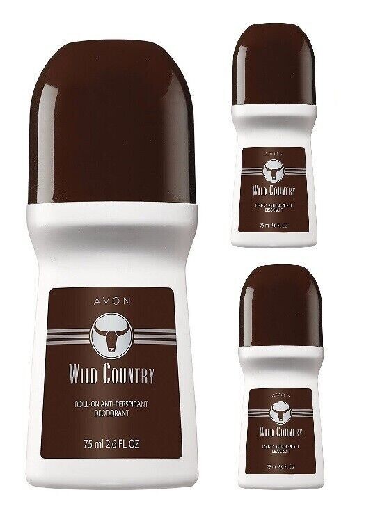 Avon Wild Country Roll-On Anti-Perspirant Deodorant Bonus Size 2.6 oz 3 ...