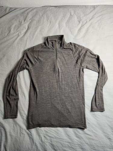 Smartwool Merino Wool Base Layer Pullover Mens Sz Large Gray 1/4 Zip ...