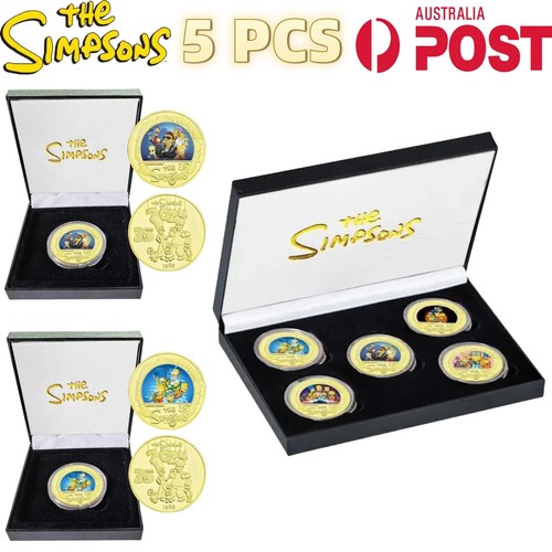 5PCS The Simpsons Collection Coin Set Kid Cartoon Commemorative ...