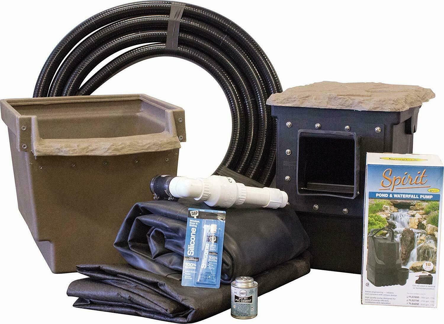 DIY Build Your OWN Pond Kit-6'x6' to 15'x20' w/Liner-Filter-Pump ...