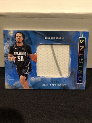 Cole Anthony Rookie Jumbo 2 Color Patch # /35 2021 Panini Origins RC ...