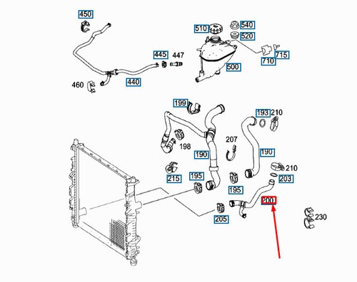 OEM MERCEDES-BENZ GL X164 RADIATOR BOTTOM HOSE A1645004875 GENUINE | eBay
