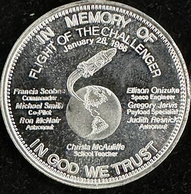 Challenger Memorial 1 ounce Silver Coin Jan 28th 1986 | eBay