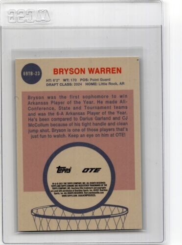 BRYSON WARREN 2021-22 Topps Chrome OTE 1969 Throwback #69TB-23 ...