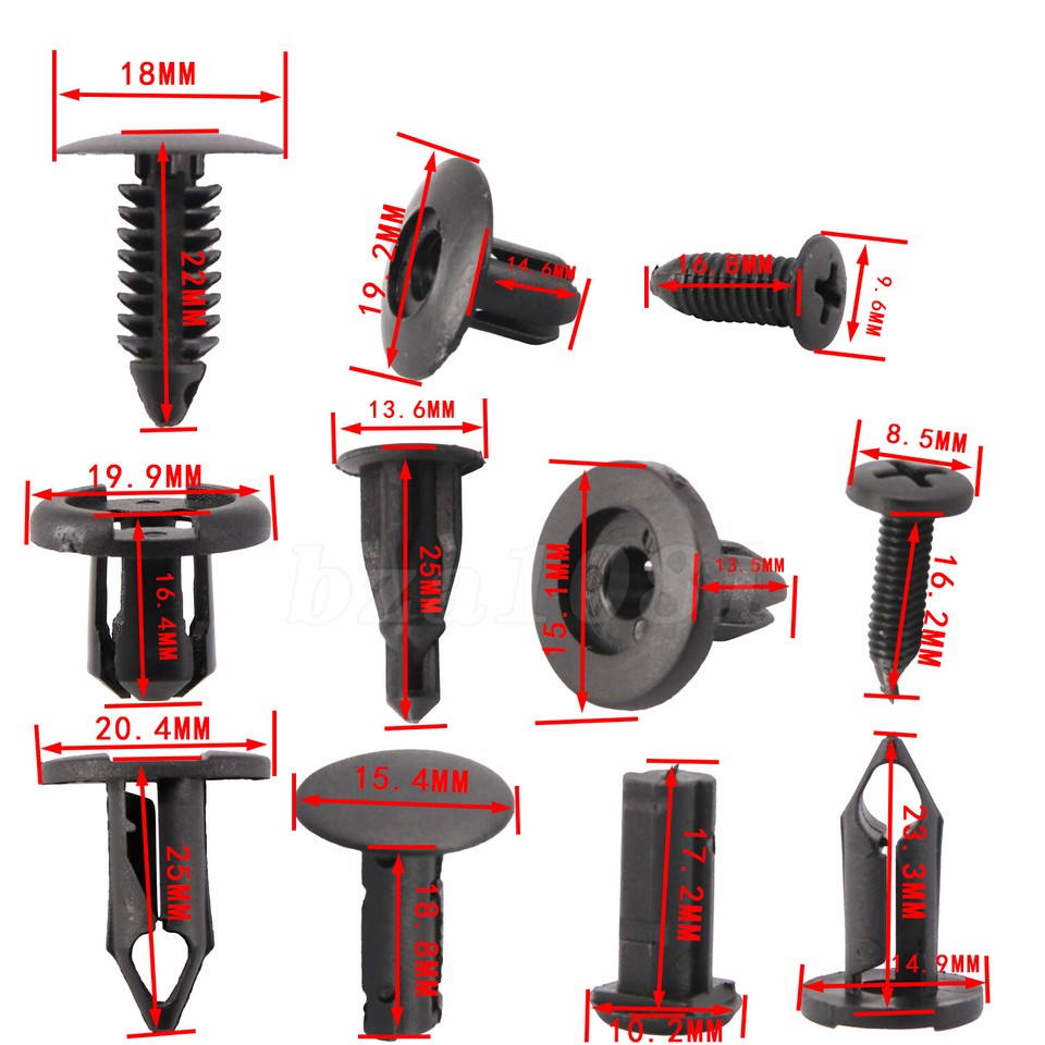 190pcs Car Body Fastener Plastic Trim Clips Push Rivets Panel Fender ...
