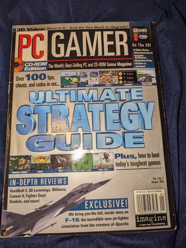 PC GAMER - Strategy Guide - Jan. 1996 - Vol. 3, No 1, rare, retro ...