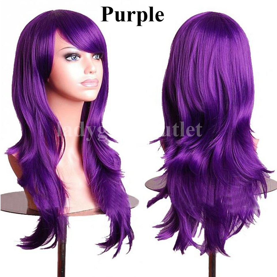 Fashion Cosplay Hair Wig Women Long Straight Curly Party Anime Costume ...