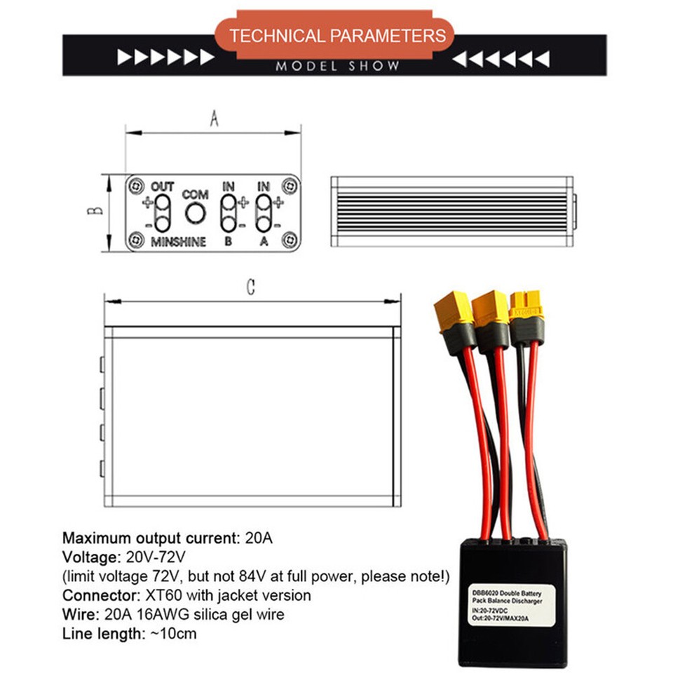 Ebike Dual Battery Connection Adapter Parallel Module Increase Battery ...
