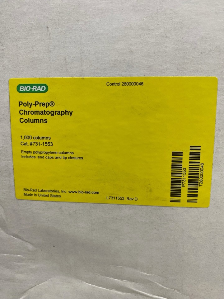 BIO RAD Poly-Prep Chromatography Columns- (1,000 columns In Box) Cat ...