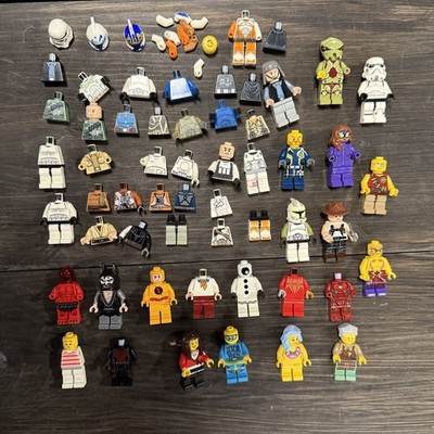 66pc DAMAGED LEGO MINIFIGURES LOT STAR WARS, DC, CITY, Ninjago, MARVEL ...