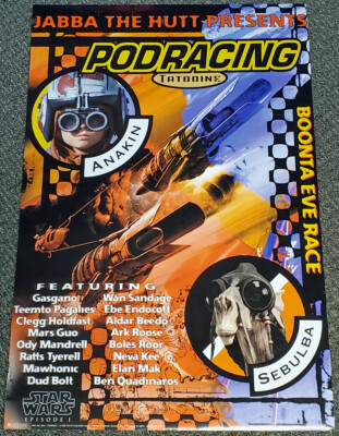 Star Wars Episode I ANAKIN SKYWALKER PODRACING Rare Original 24x36 Wall ...