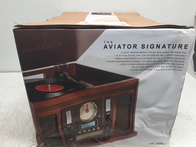 Victrola VTA754BMAH Aviator Signature Bluetooth 8-in-1 Record Player ...