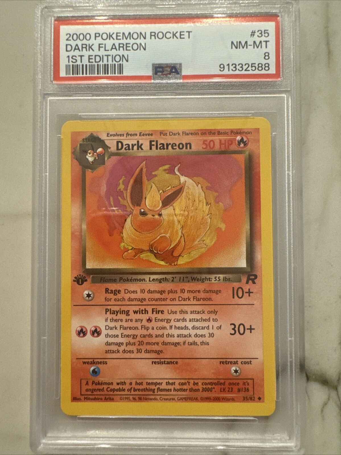 Pokémon TCG Dark Flareon Team Rocket 35/82 Regular 1st Edition Uncommon ...