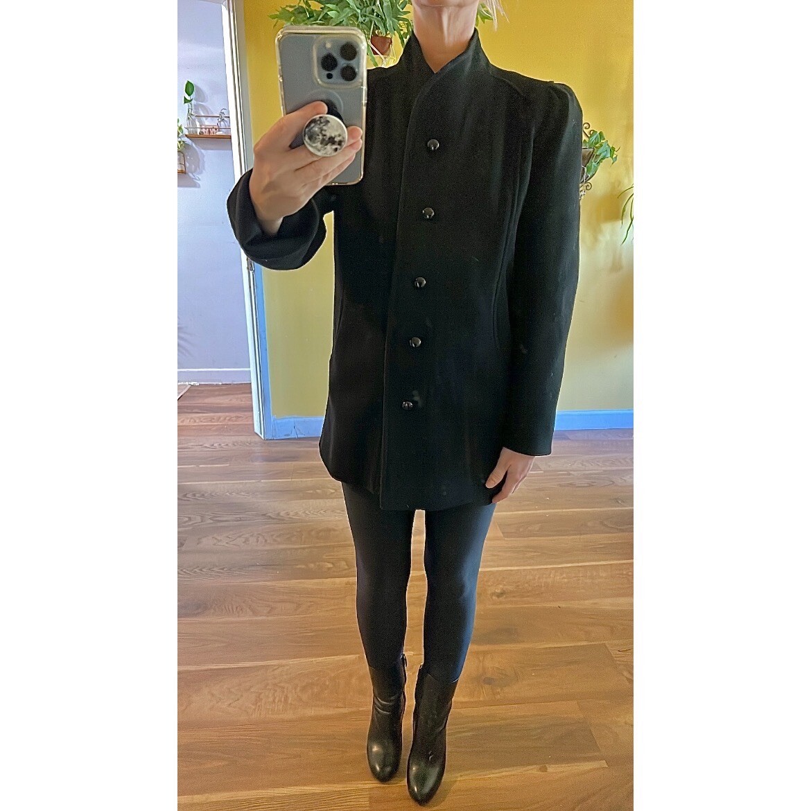 1990s Black Military Style Jacket 90s Coats - Gem