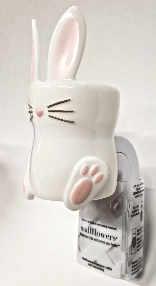 CUTE! No Lite Bath Body Works WHITE EASTER BUNNY PINK EARS, NOSE ...