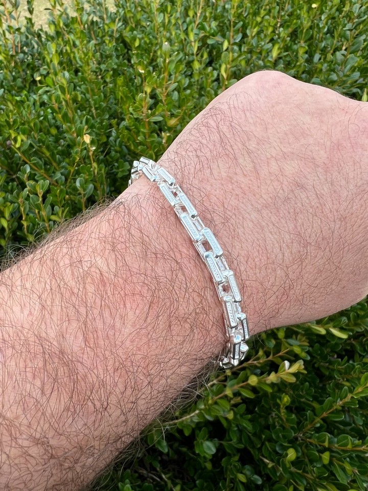 925 Sterling Silver 7.5mm Triangle Rolo Hermes Link Chain Necklace Or ...