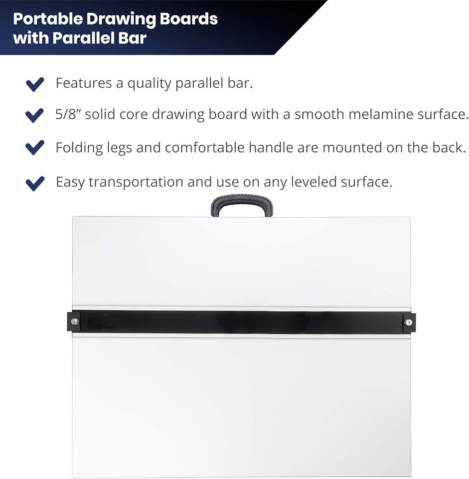 Pacific Arc Drafting Board, Portable Drafting Table with Parallel Bar ...