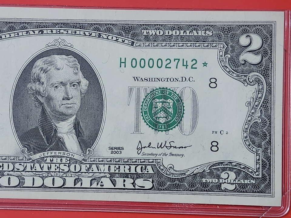 2003 $2 BEP STAR NOTE ST LOUIS DISTRICT "ONLY" 16k PRINTED H00002742 ...