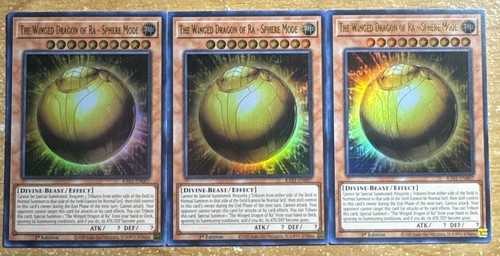 🔥 3x Yugioh The Winged Dragon of RA-Sphere Mode RA01-EN007 ULTRA R. NM ...