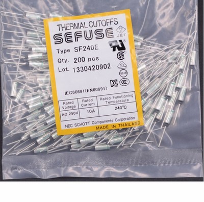 10Pcs SF240E SEFUSE Cutoffs NEC Thermal Fuse 240°C Celsius Degree 10A ...