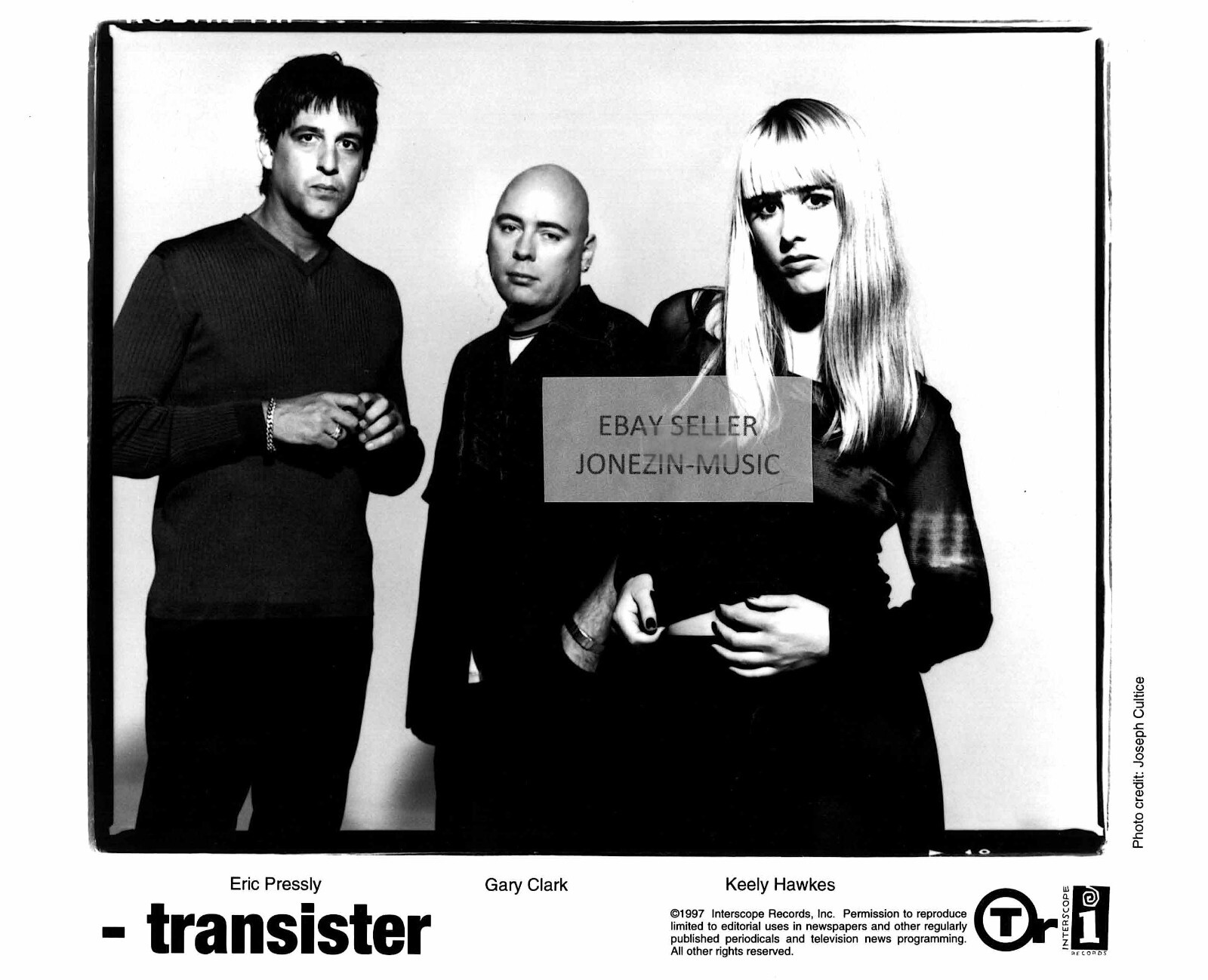 Transister official 8x10 inch b&w band promo/publicity/press photo 1997 ...