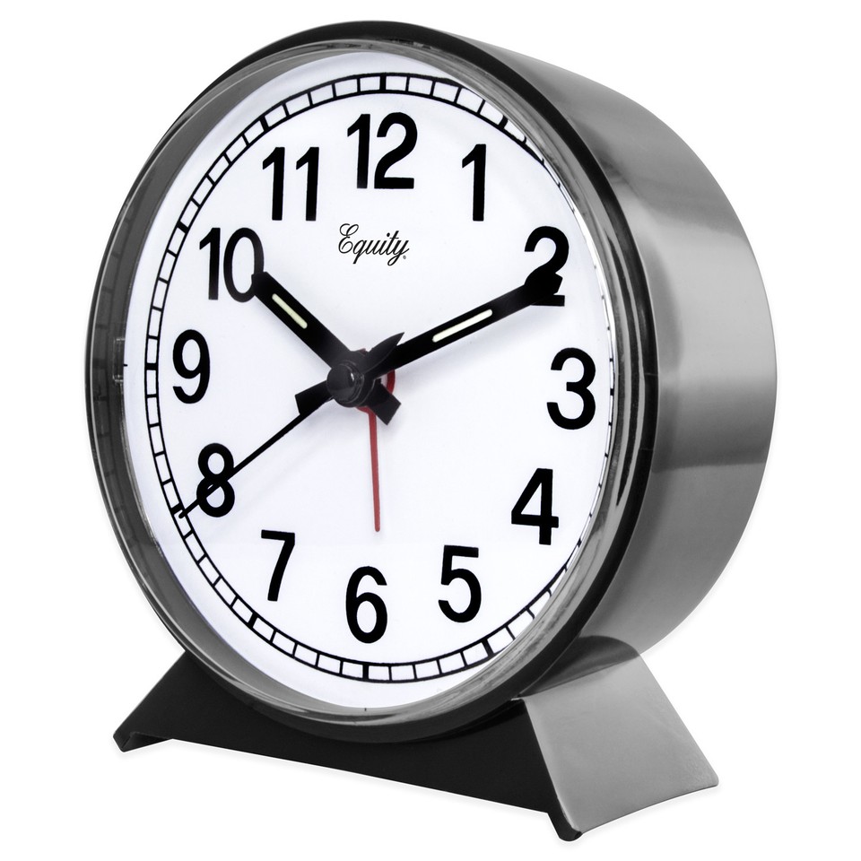 14075 Equity by La Crosse Key Wind Analog Quartz Alarm Clock - Black | eBay