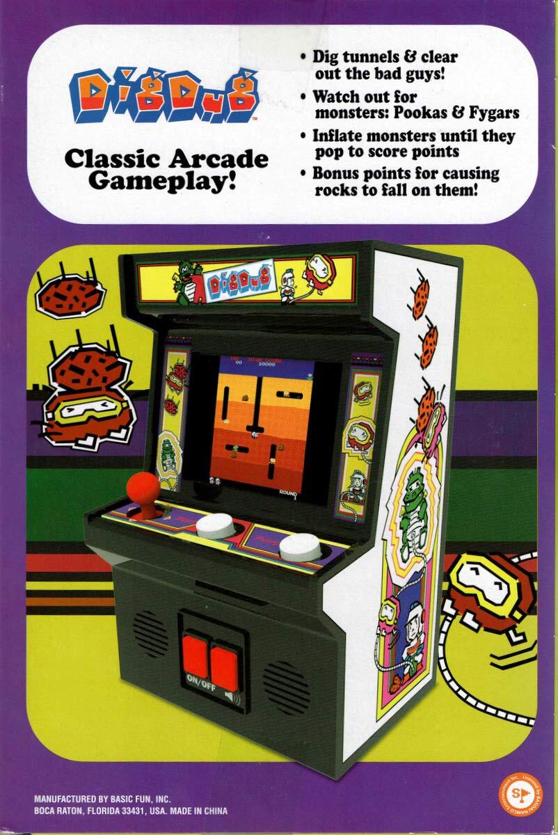 Mini Arcade Classics DigDug Game Handheld Dig Dug Retro Cabinet 13 ...