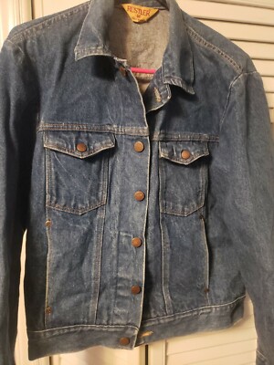 Vintage Rustler Denim Trucker Size Medium Dark Denim Jean Jacket | eBay