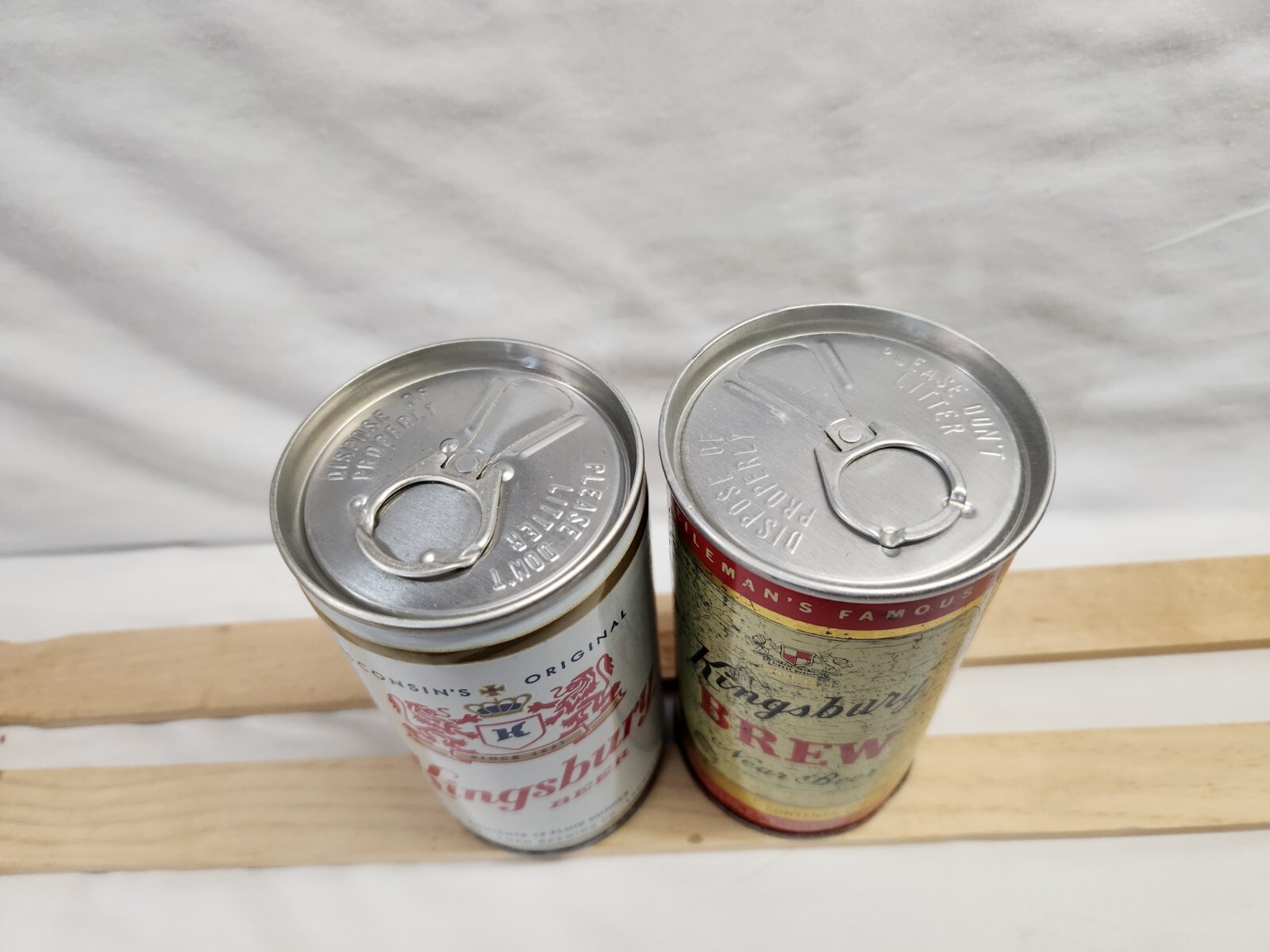 2~12oz empty steel cans ~Wisconsin's Original Kingsbury Beer~G Heileman ...