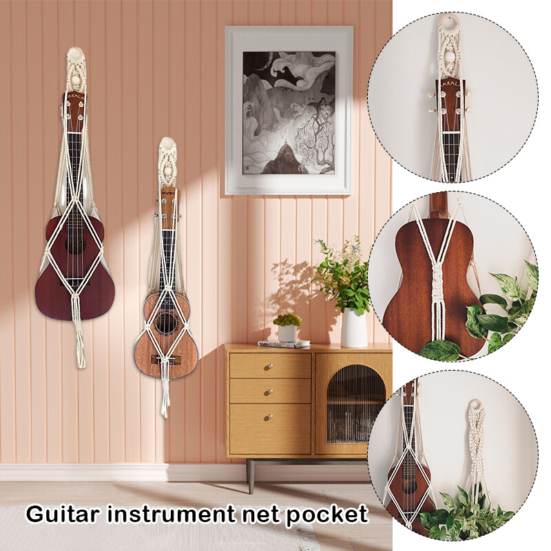 Bohemian Woven Wall Hanging Tapestry Guitar Musical Instrument Hanging ...