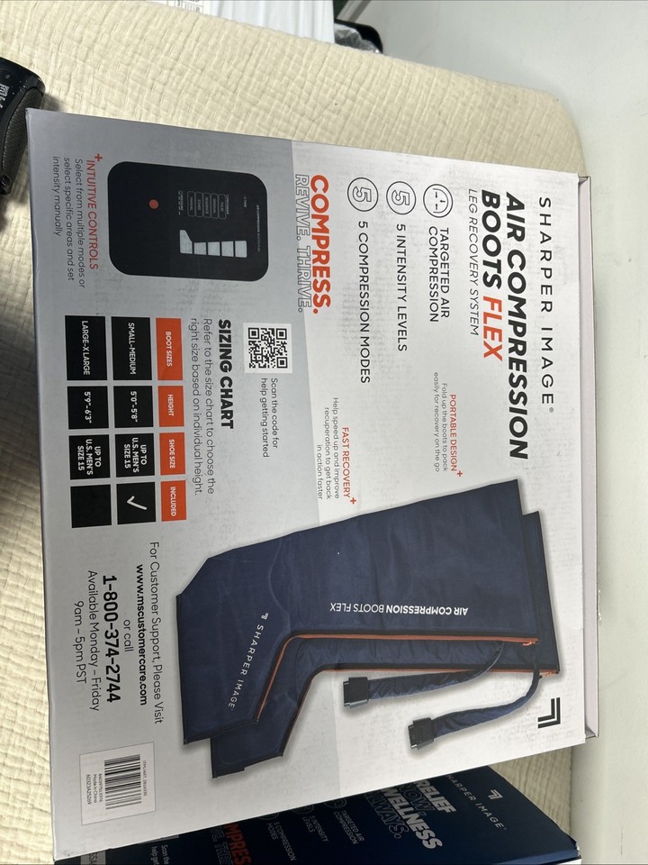 Sharper Image Flex Air Compression Boots Leg Recovery Small/Medium Size ...