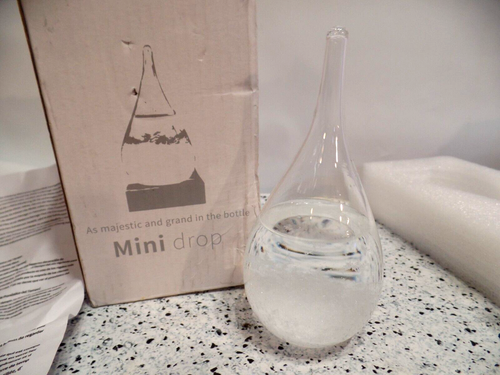 Mini drop Storm Glass Weather Forecaster clear w Box ycbc glass | eBay