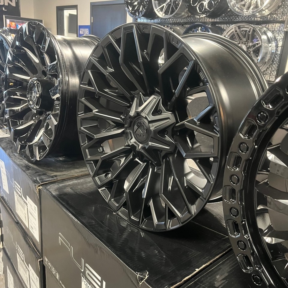 4 Fuel Offroad Strike FC865 22" Black Wheels Rims 6x5.5 22x10 Chevy GMC ...