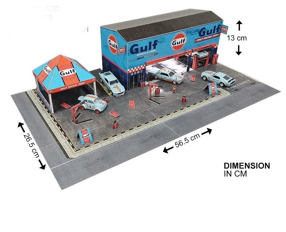 1:64 Scale Petrol Station/Gas Station Paper Diorama Building kits for ...