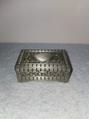 Vintage Small Pewter Trinket Jewelry Box, Well Decorative Small Box | eBay UK