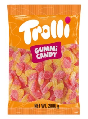 2kg TROLLI SOUR PEACH HEARTS LOVE PINK YELLOW BULK LOLLIES CANDY BUFFET ...