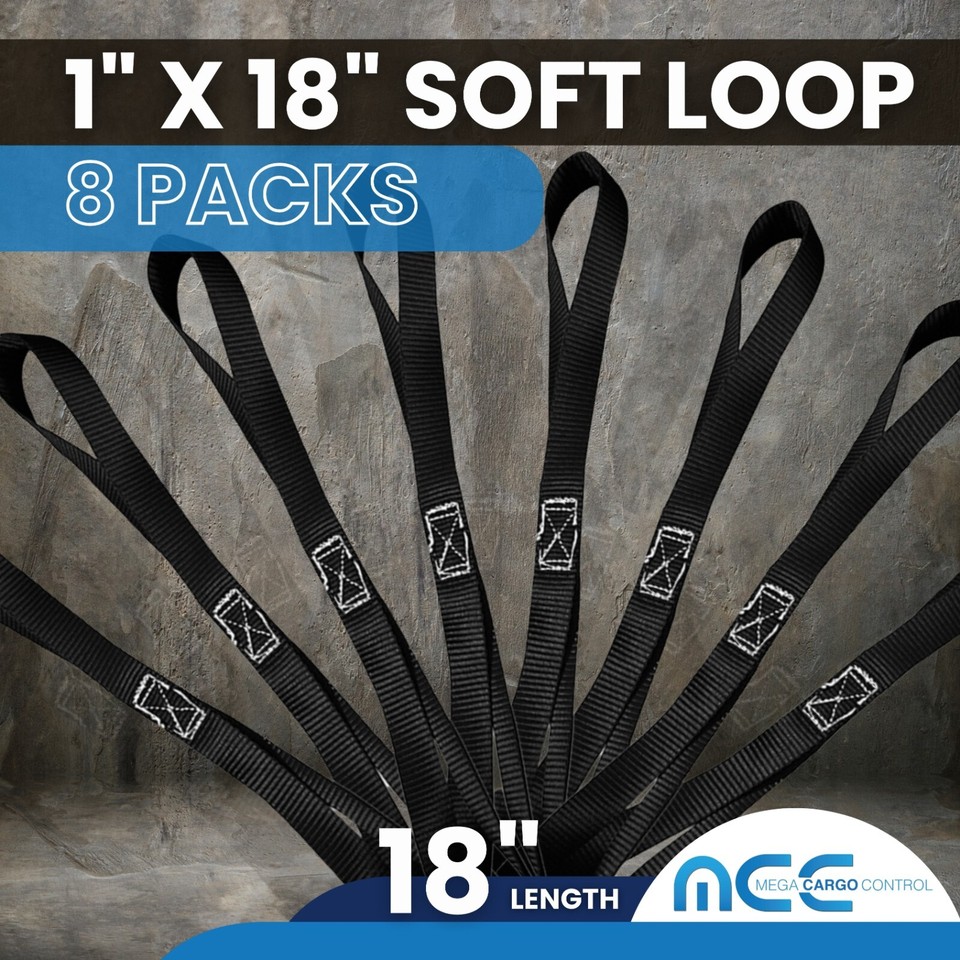 USA 8 Pack Heavy Duty 18" Soft Loop Tie Down Strap Motorcycle Dirt-Bike ATV UTV | eBay