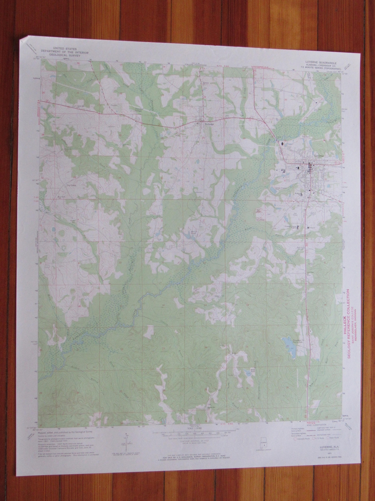 Luverne Alabama 1973 Original Vintage USGS Topo Map | eBay