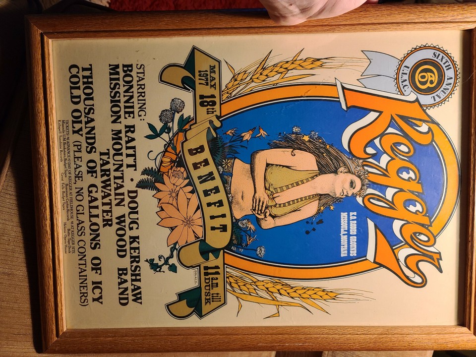 Kegger Poster 1977 May 18th 6th annual framed Aber Day K.O. Rodeo ...